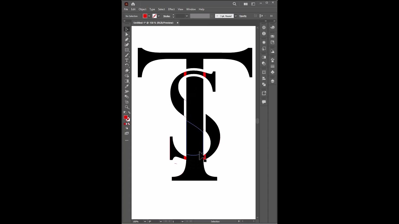 How to design TS letter mark logo in Adobe Illustrator