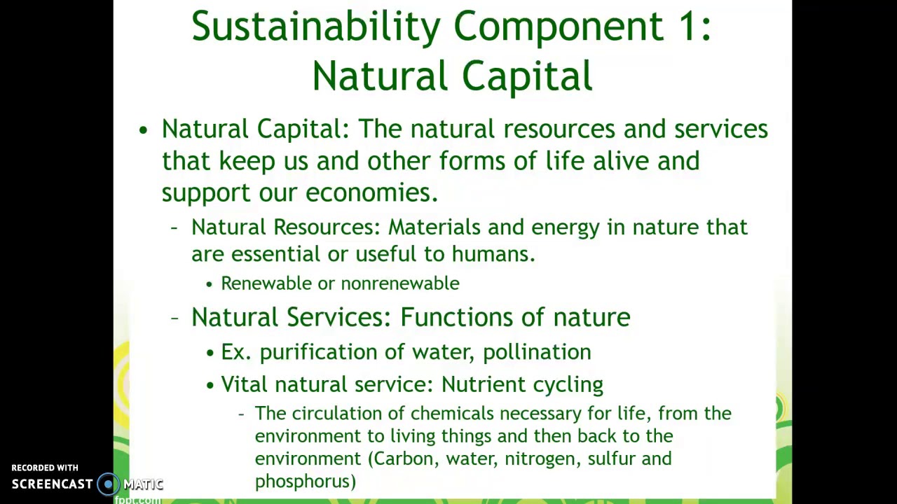 APES PPT Video Notes: Chapter 1-1
