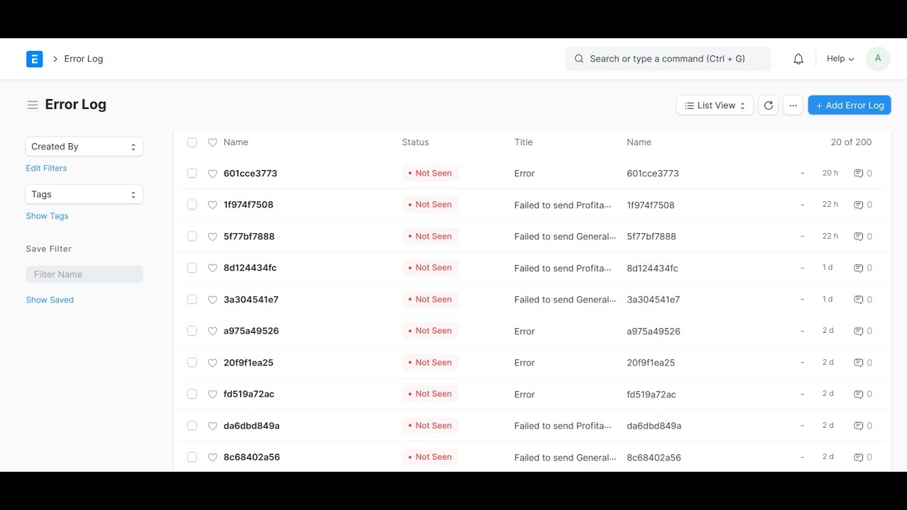 28. Error Handling and Reporting in Frappe & ERPNext