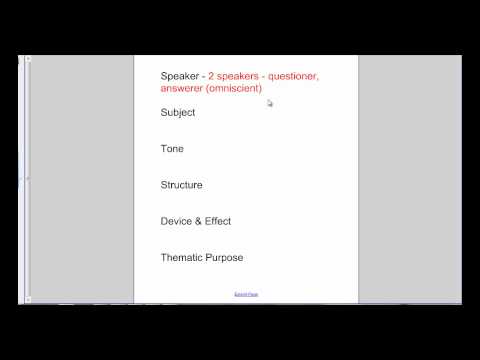 Structure, Device, and Meaning in Poetry: IB English A Lang/Lit HL - Part 4