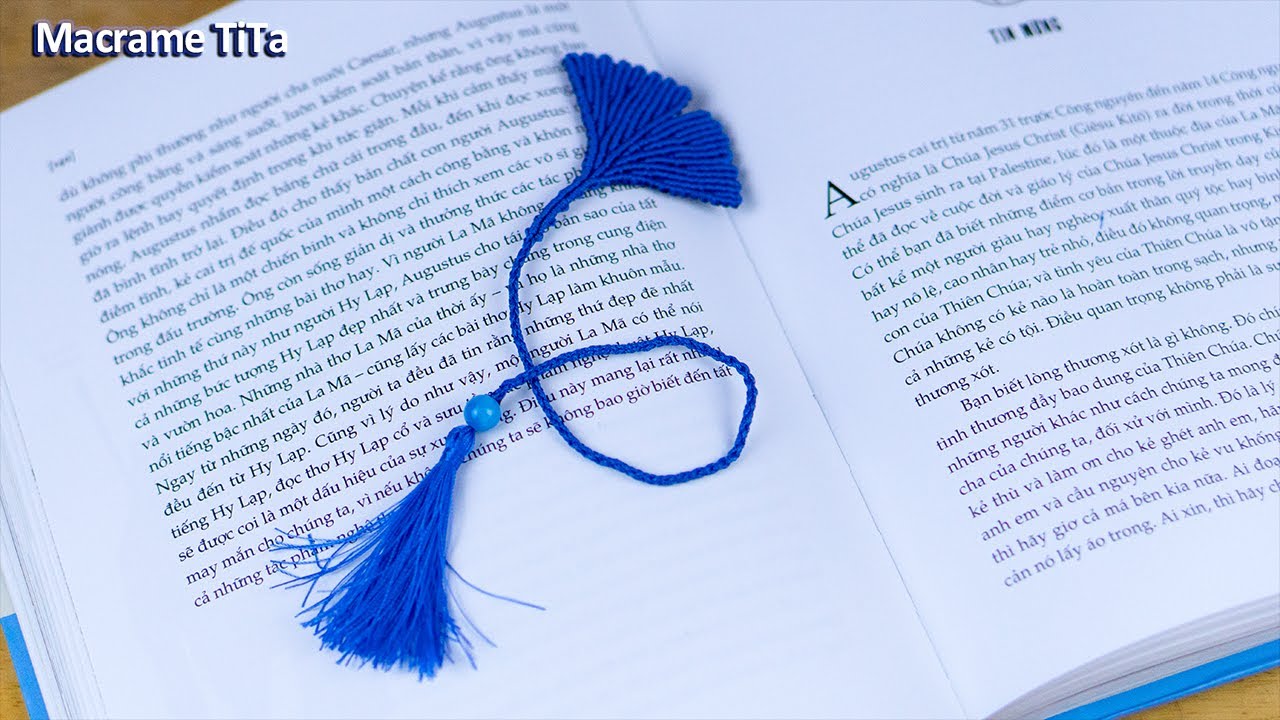 Macrame tutorial: Beautiful Ginkgo bookmark in macrame way - Tutorial step by step