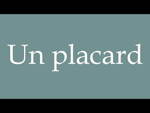 How to Pronounce ''Un placard'' (A closet) Correctly in French