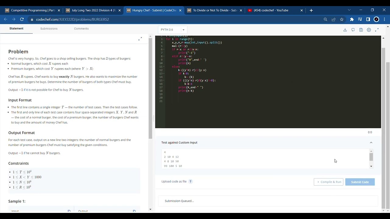 Hungry Chef      CodeChef
