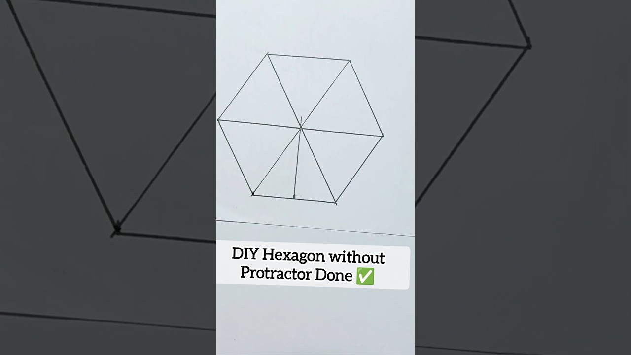 How to draw a DIY Regular Hexagon! No Compass/Protractor! #shorts