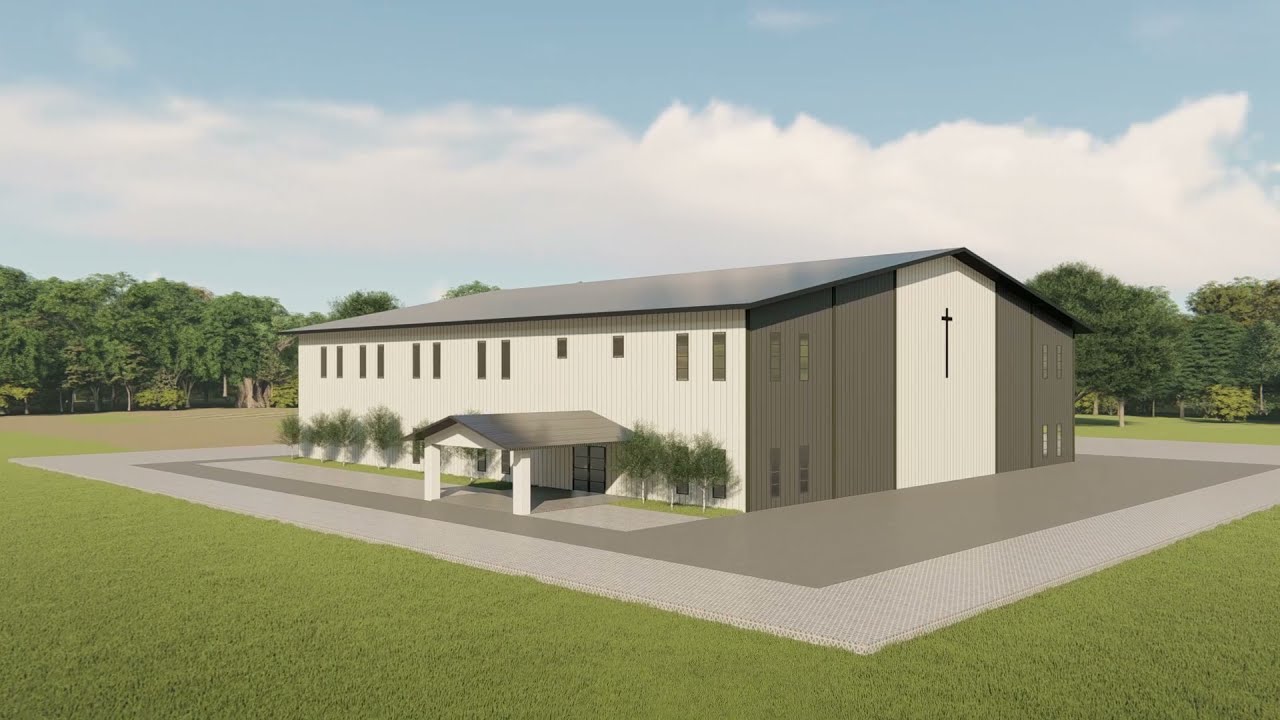 Church Metal Building - 3D Rendering