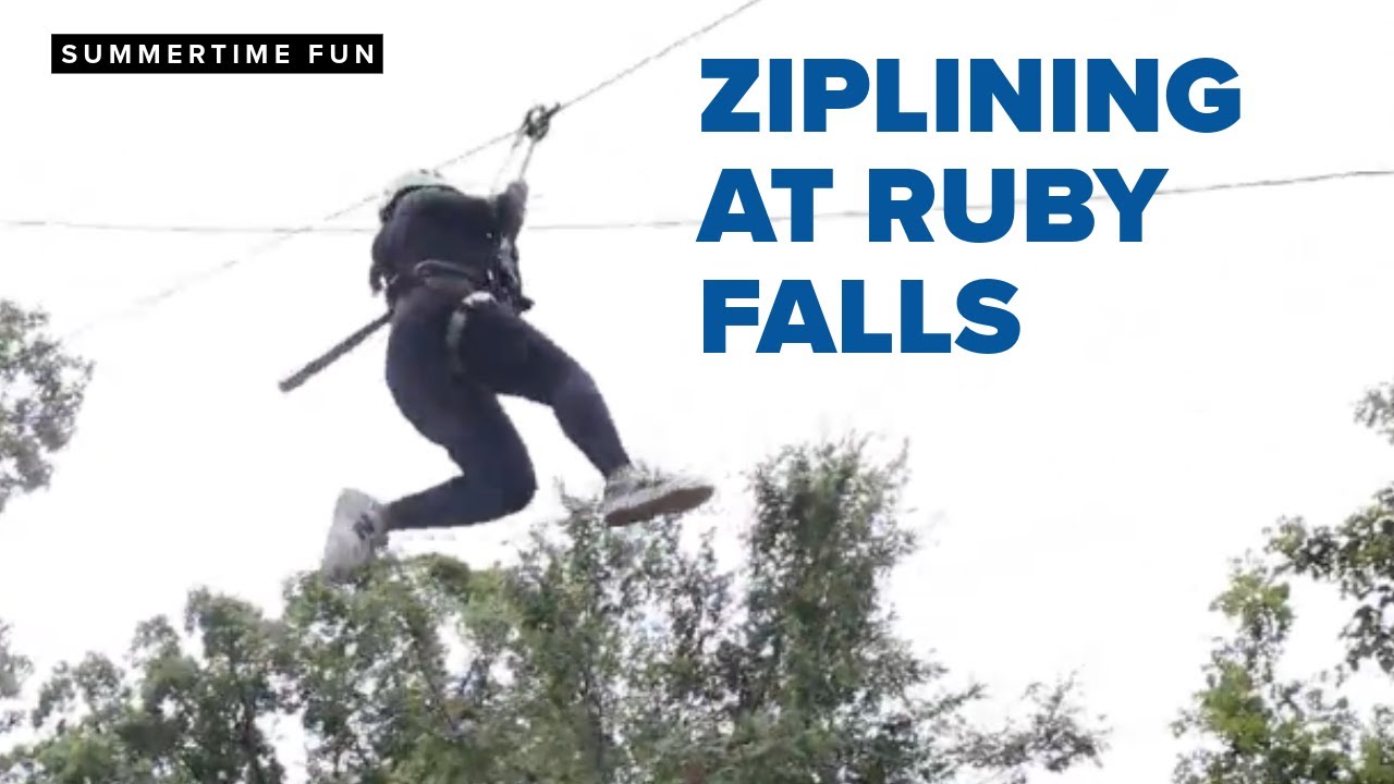 Summertime fun! Ziplining at Ruby Falls in Chattanooga