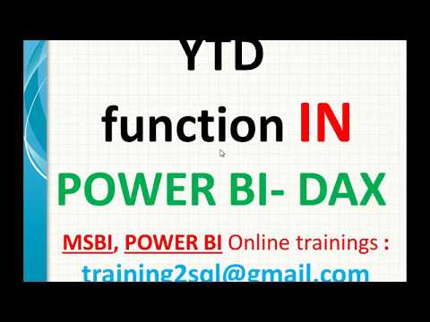 YTD function in Power BI - DAX | ytd in DAX | ytd in power bi