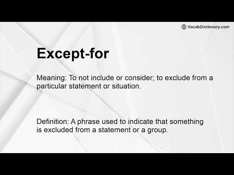 Except-for Meaning
