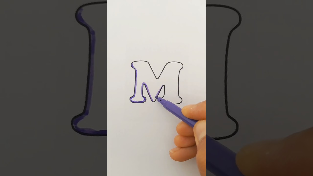 coloring page The letter M #shorts #coloring #art #drawing #viral