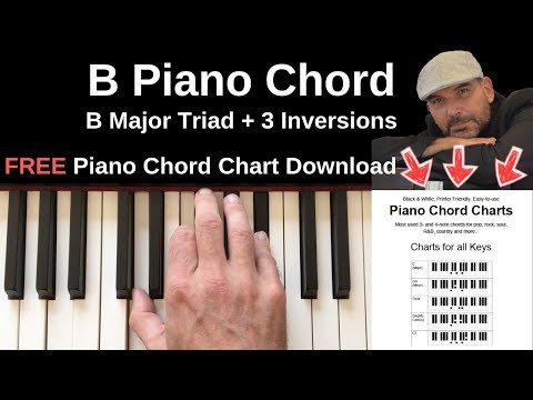 B Chord Piano | B Major Triad + Inversions Tutorial + FREE Chord Chart
