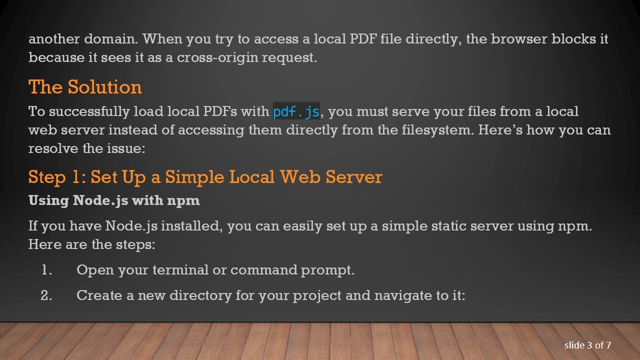 Solving the Cross-Origin Request Blocked Error When Using pdf.js