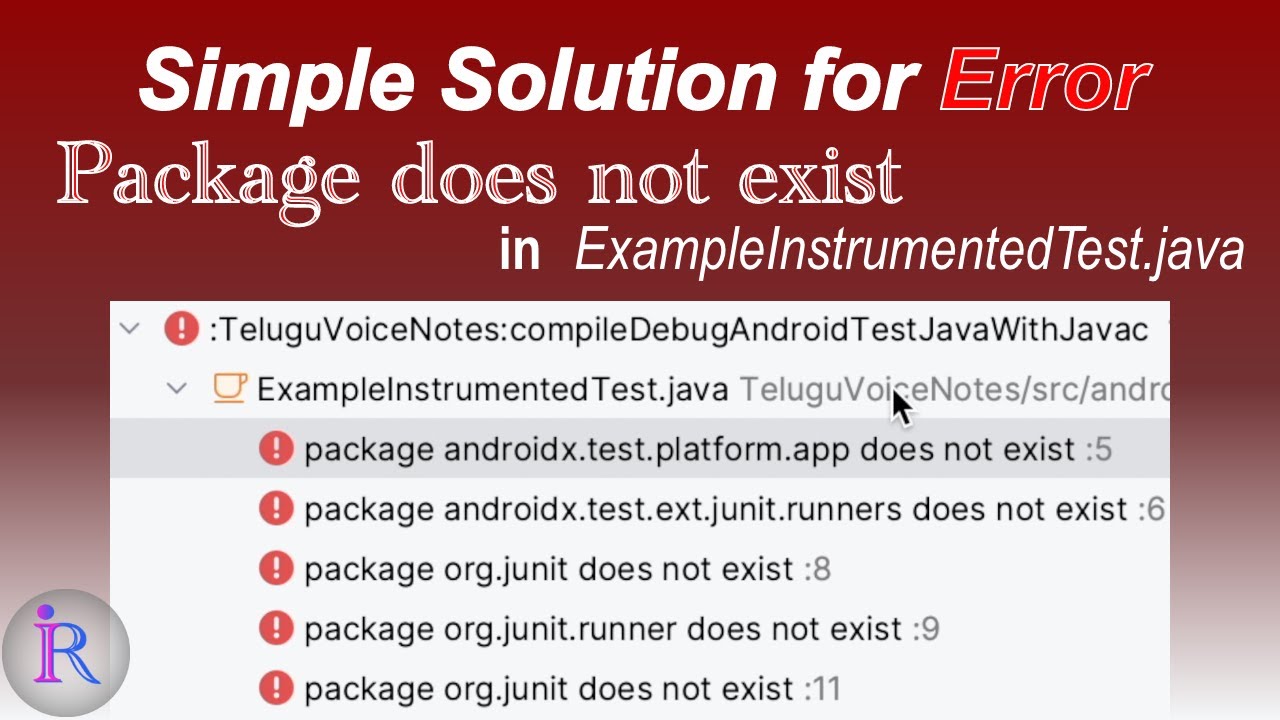 How to fix the build errors in ExampleInstrumentedTest.java and ExampleUnitTest.java classes.