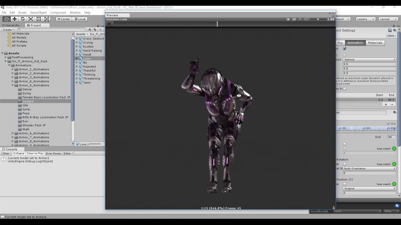 Sci-Fi Armor 5 Animations