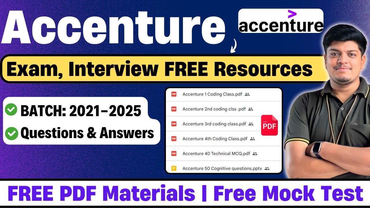 🔥Accenture 2021-2025 BATCH Exam, Interview FREE Preparation Materials | Free PDF & Mock Test