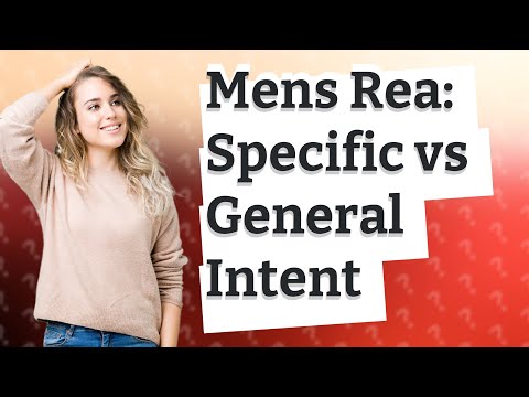 How Does Mens Rea Distinguish Between Specific and General Intent in Criminal Law?