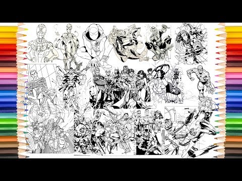 SUPER HEROES Coloring Pages / Marvel Heroes Vs DC Heroes / June Collection