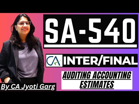 SA 540 "Auditing Accounting Estimates" | Quick Revision | CA Inter - CA Final | By  @CAJyotiGarg