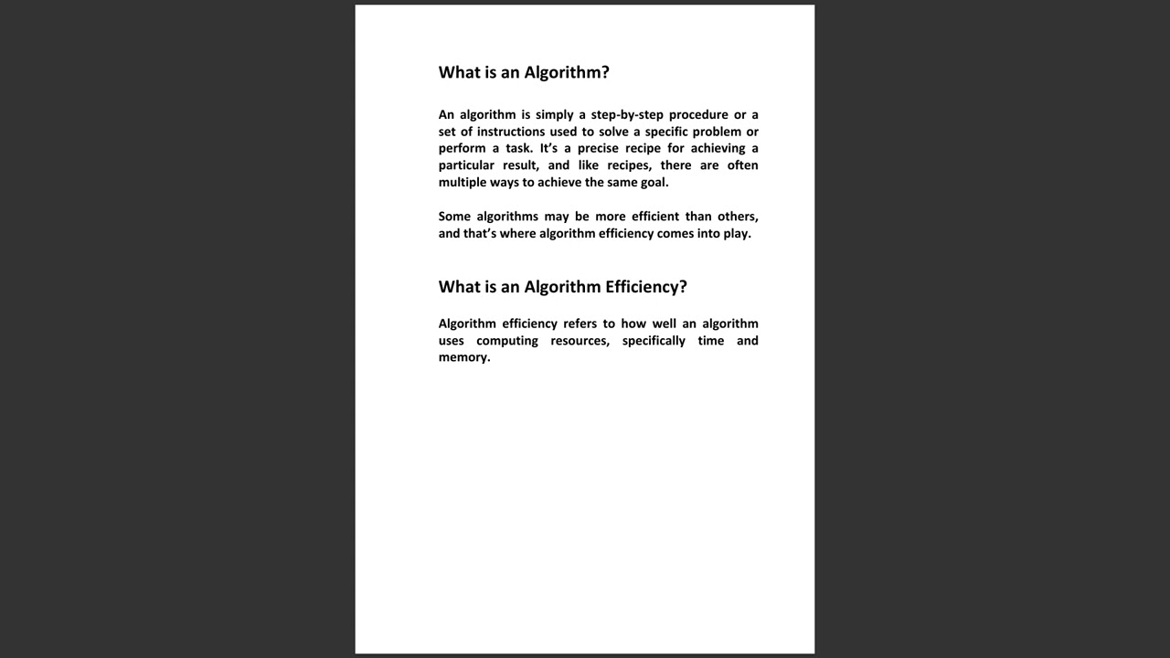 3. What are Algorithm and Algorithm Efficiency?