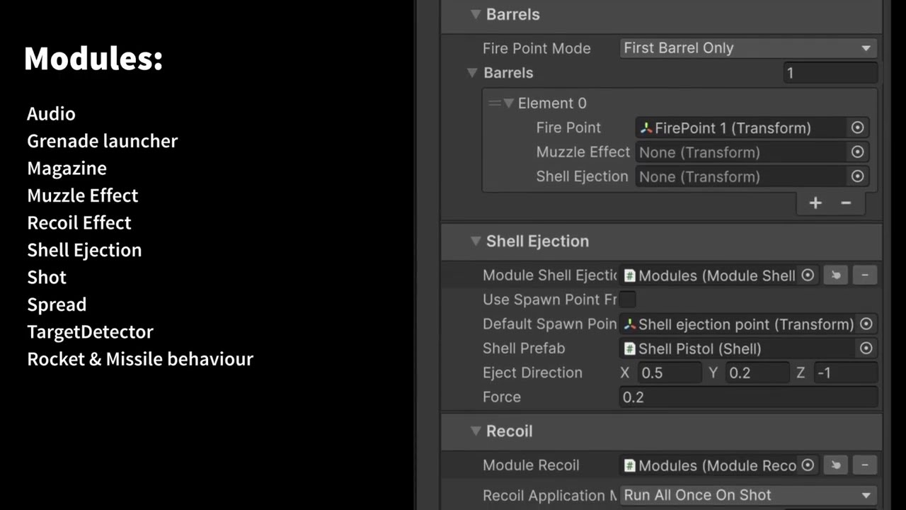 WeaponSystemPro  - Inspector Preview