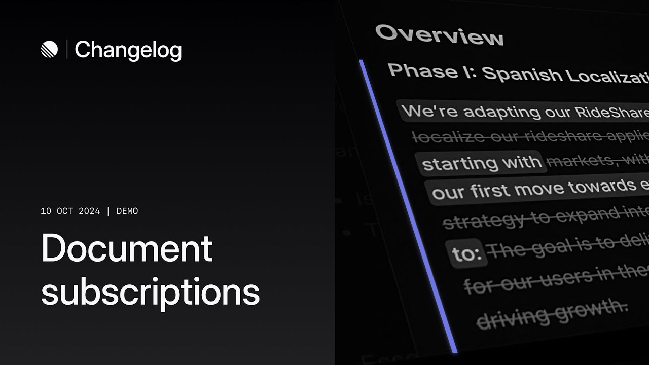 Changelog: Document subscriptions
