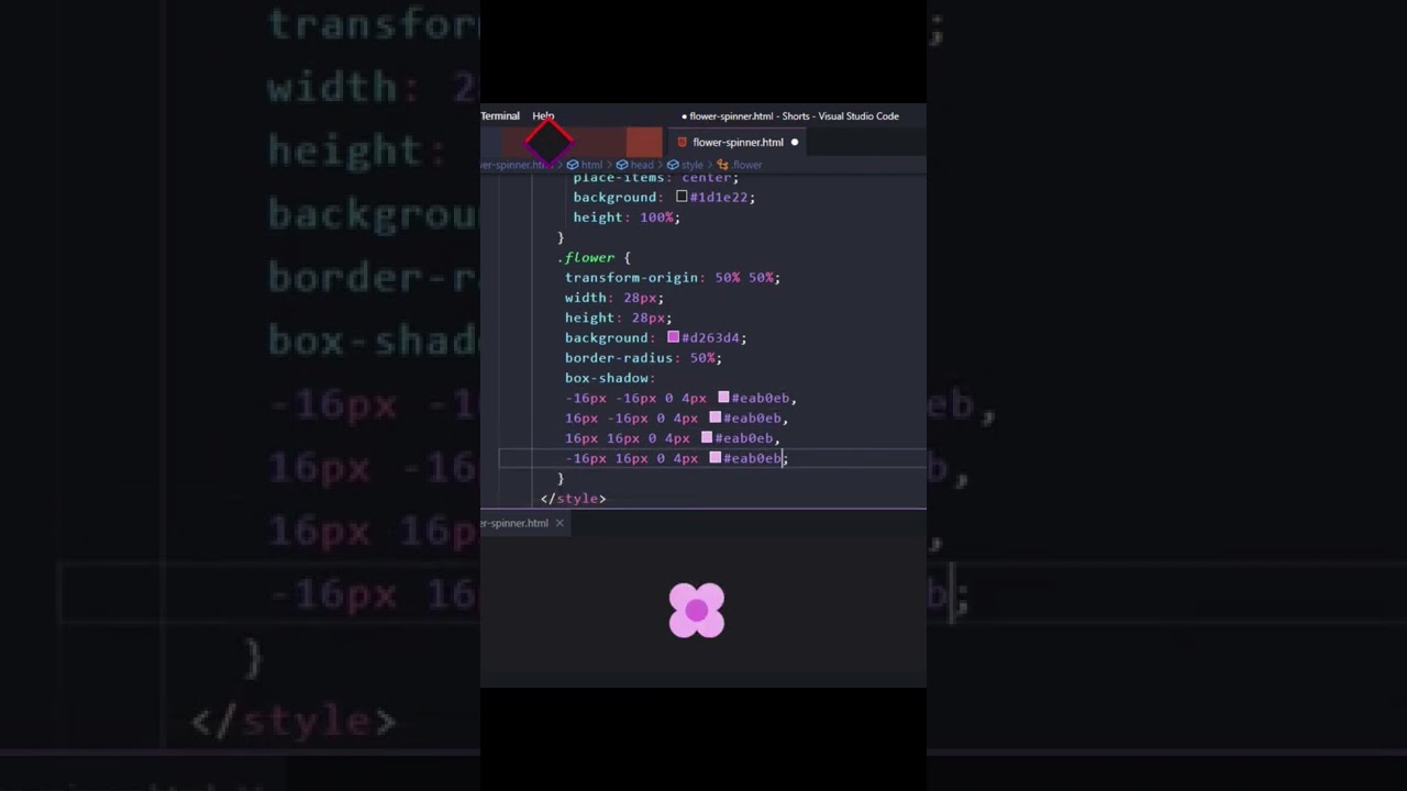 Animated Flower Spinner using CSS only #shorts #creativity