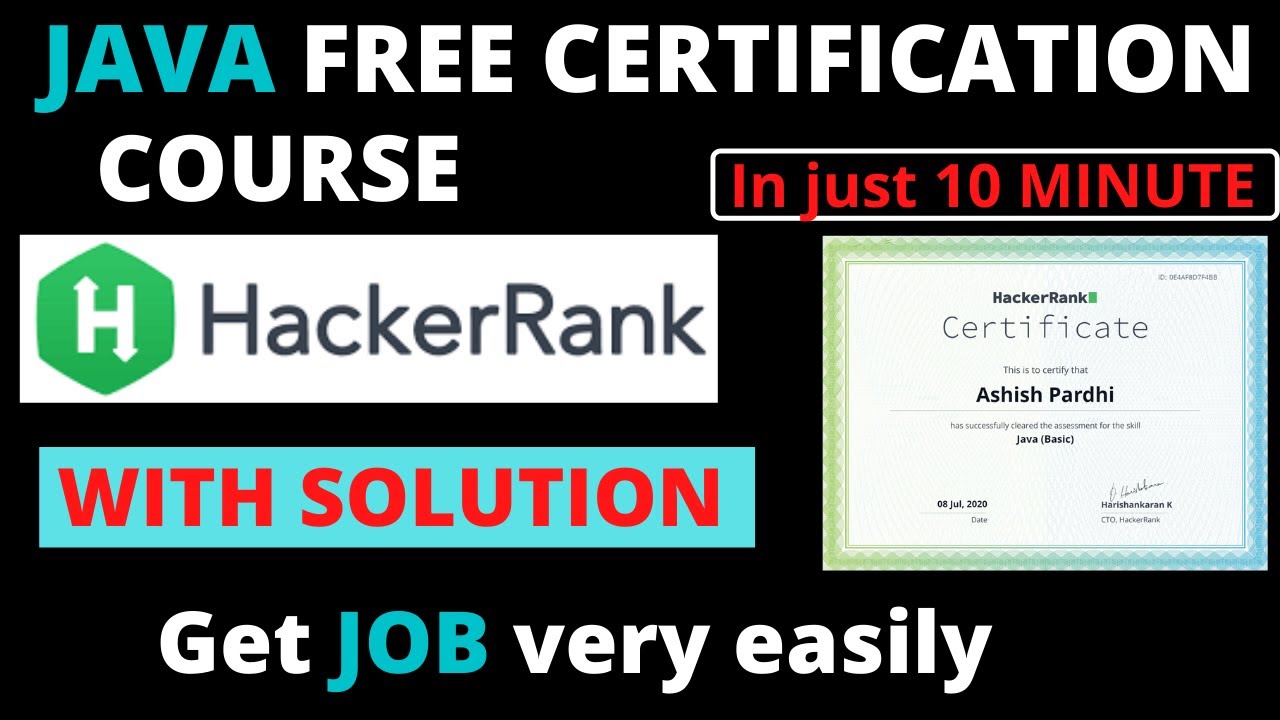 Java free certification course from HackerRank with SOLUTIONS | HackerRank java basic solutions