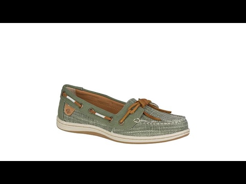 Sperry Barrelfish Leather and Linen Boat Shoe