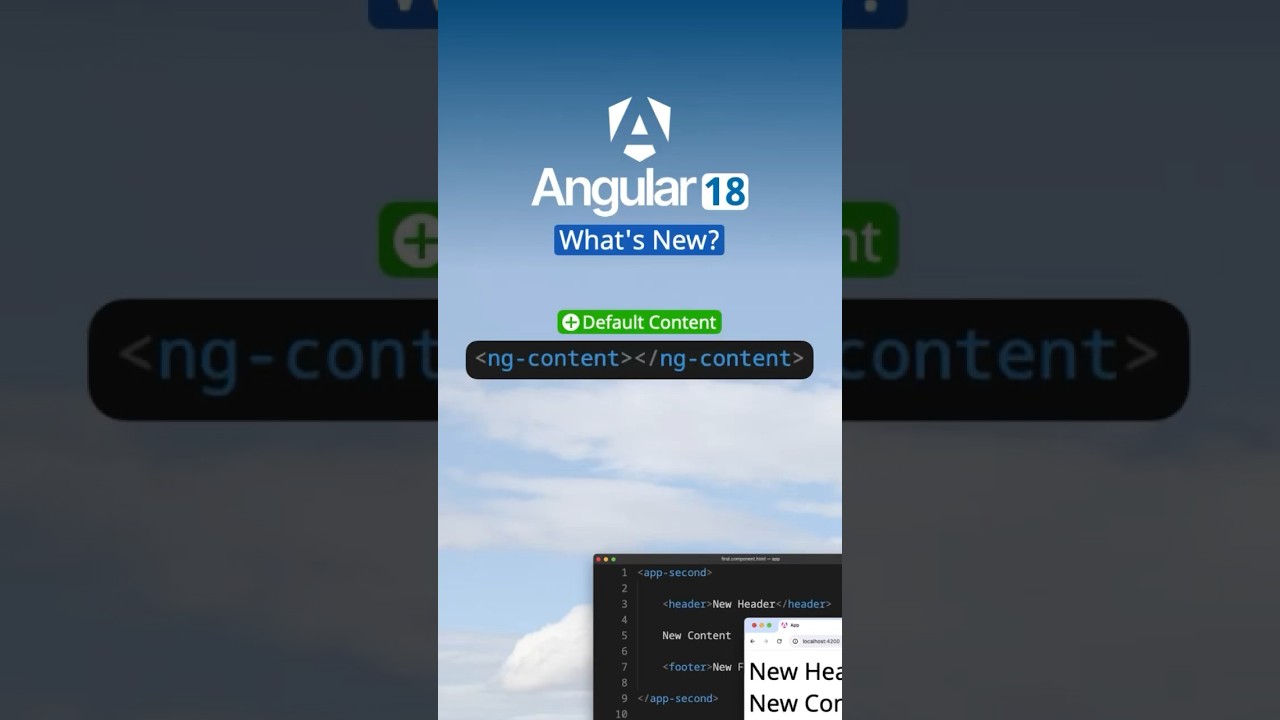 Angular 18 New Feature for ng-content: Default Content #angular #angular18