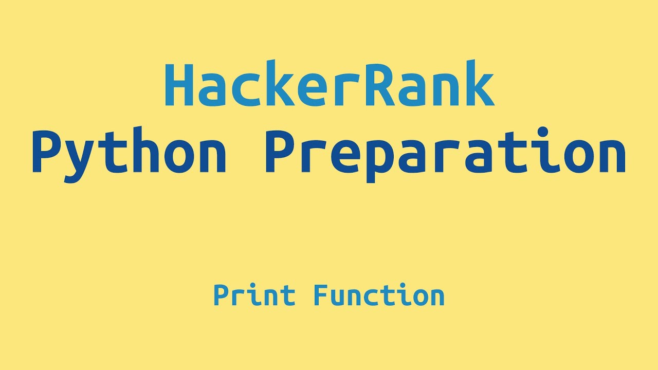 HackerRank Python Prepration - Print Function