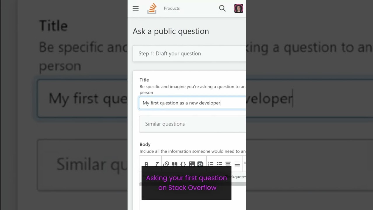 Asking your first Question on Stack Overflow #shorts