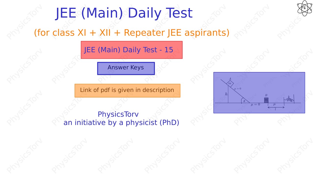 JEE (Main) Daily Test 15 (Answer Keys)