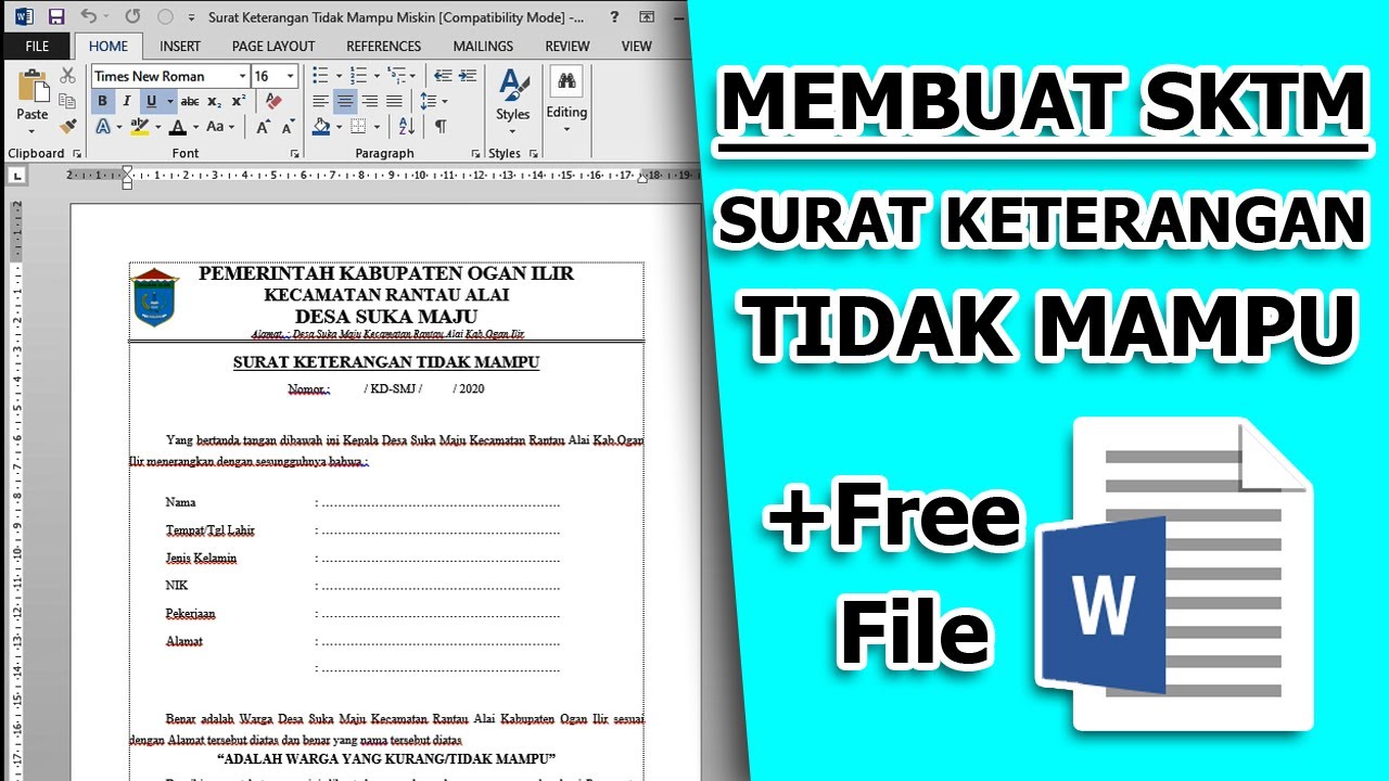 Surat Keterangan Tidak Mampu SKTM Miskin Cara buat dan Download Contoh