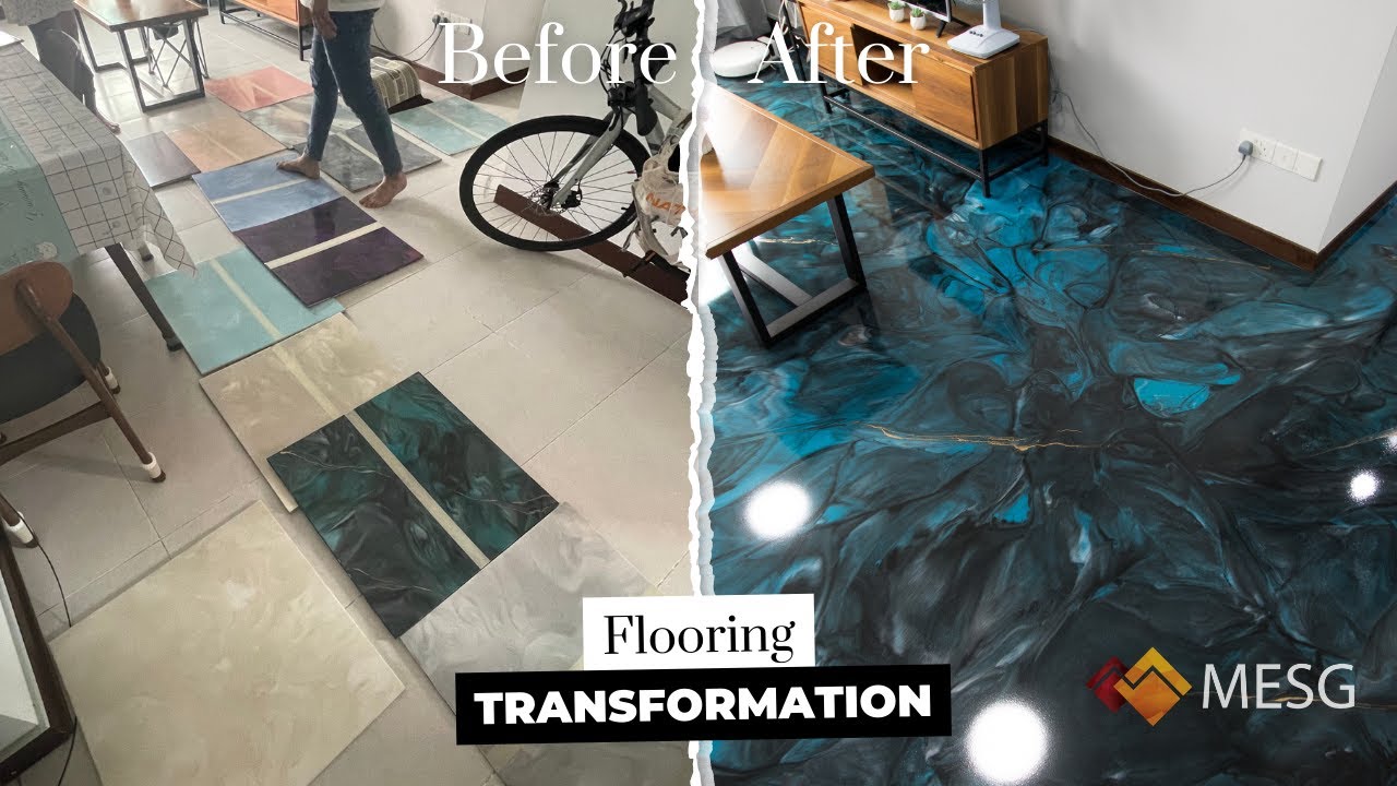 How to Transform floor | Metallic Epoxy Turquoise Galaxy