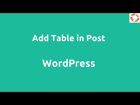 Create Table in WordPress Post