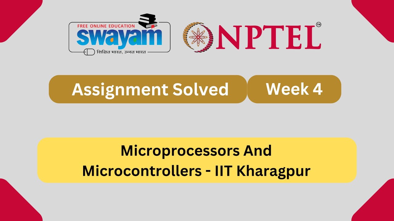 Microprocessors and Microcontrollers Week 4 || NPTEL ANSWERS 2025 #nptel #nptel2025 || #myswayam