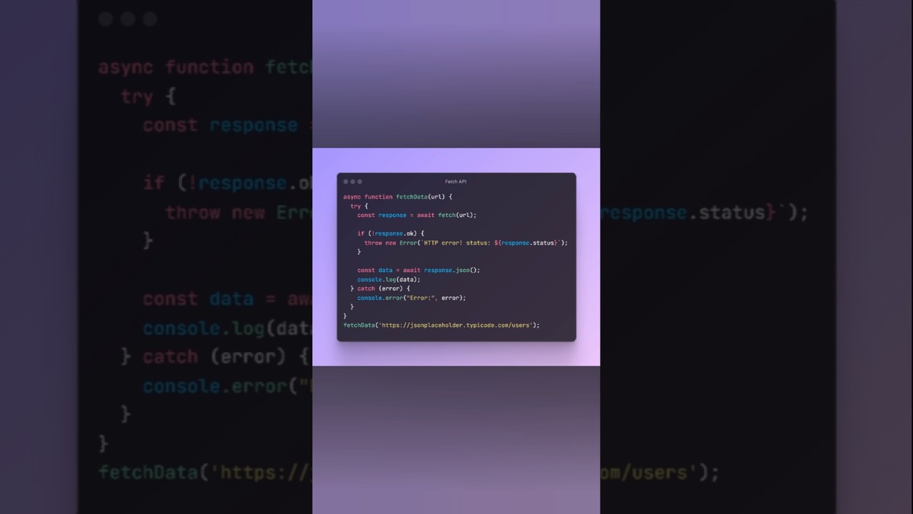 JavaScript Async/Await with Fetch API