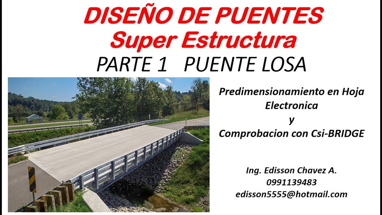 DISEÑO DE PUENTES - SUPERESTRUCTURA - PUENTE LOSA PARTE 1