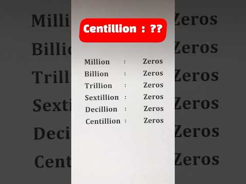 How Many Zeros Does A Centillion Have ?