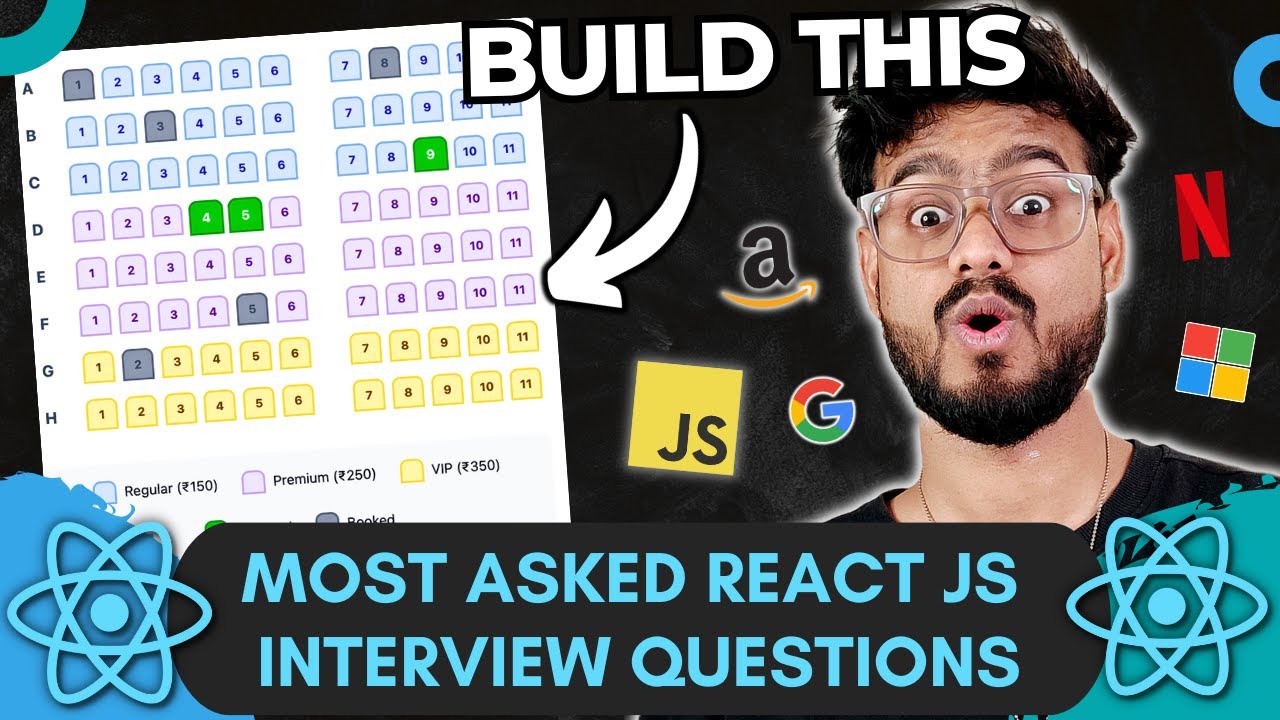 React JS Interview Questions ( Cinema Hall Seat Booking ) - Frontend Machine Coding Interview 🔥🔥