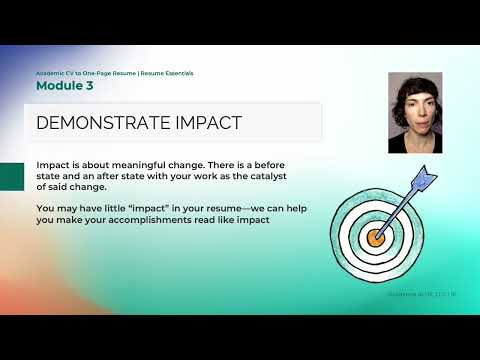 Module 3: Turning your C.V. into a one-page resume