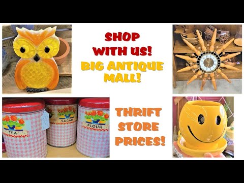 SHOP WITH US at BIG ANTIQUE MALL for MCM Retro Vintage Décor, Kitchen, Toys, Boho, Guy Stuff | Pt. 1
