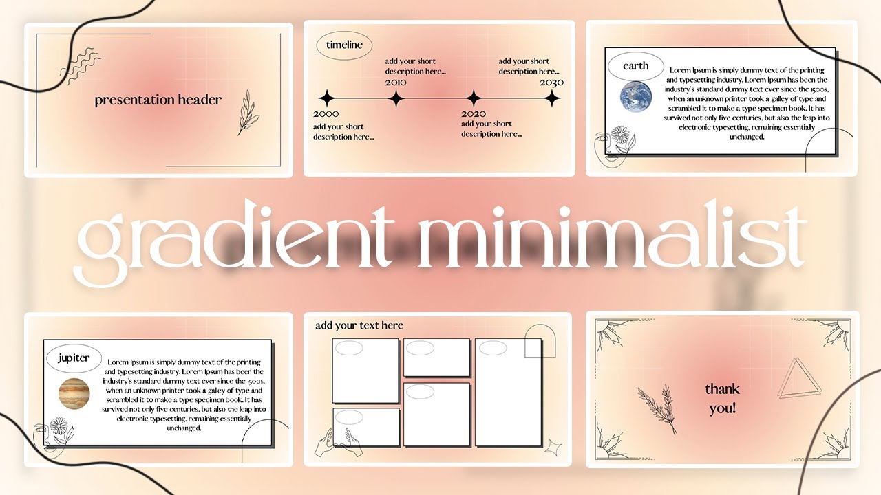 MINIMALIST GRADIENT PPT THEME | FREE FONT & TEMPLATE ☁️🤍🌷