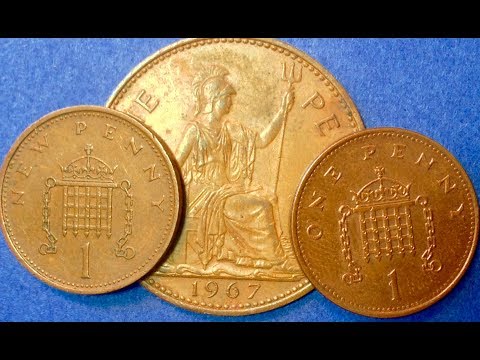 UK One Penny 1992, 1971, 1967 Coins Great Britain