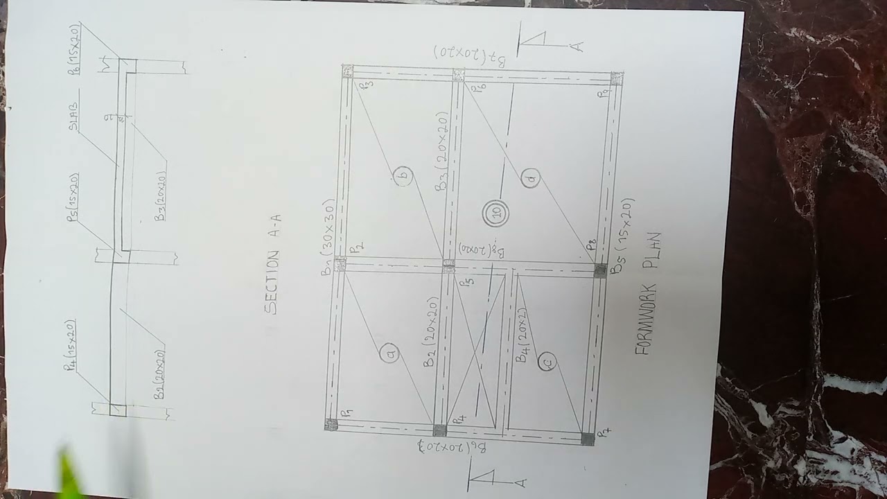 how to read an draw a formwork plan an a cross sectiona
