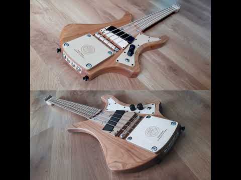 Mark Ramsay Custom 4 string headless bass guitar natural | Reverb