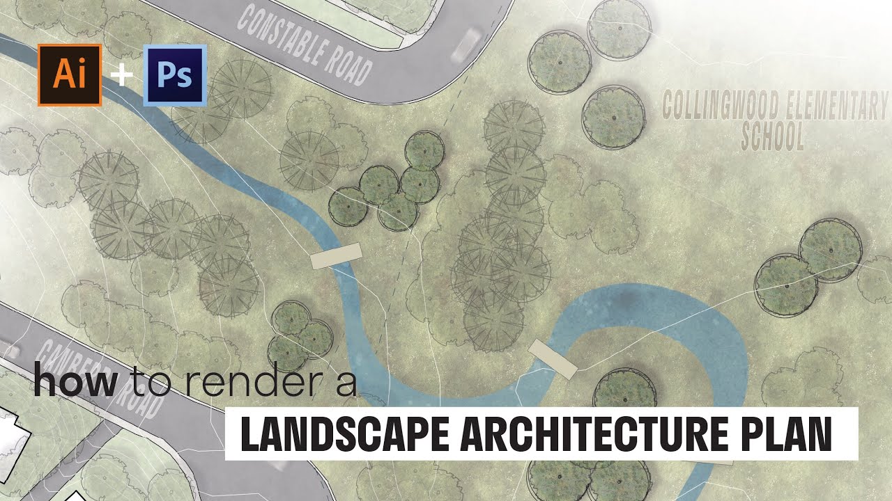 How to Render a Landscape Architecture Plan using Adobe Illustrator and Photoshop