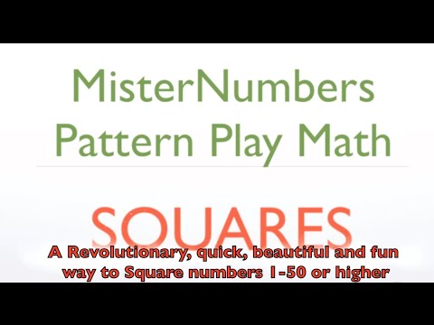 SQUARES: a Revolutionary, quick, beautiful and fun way to square Numbers 1-50 or higher