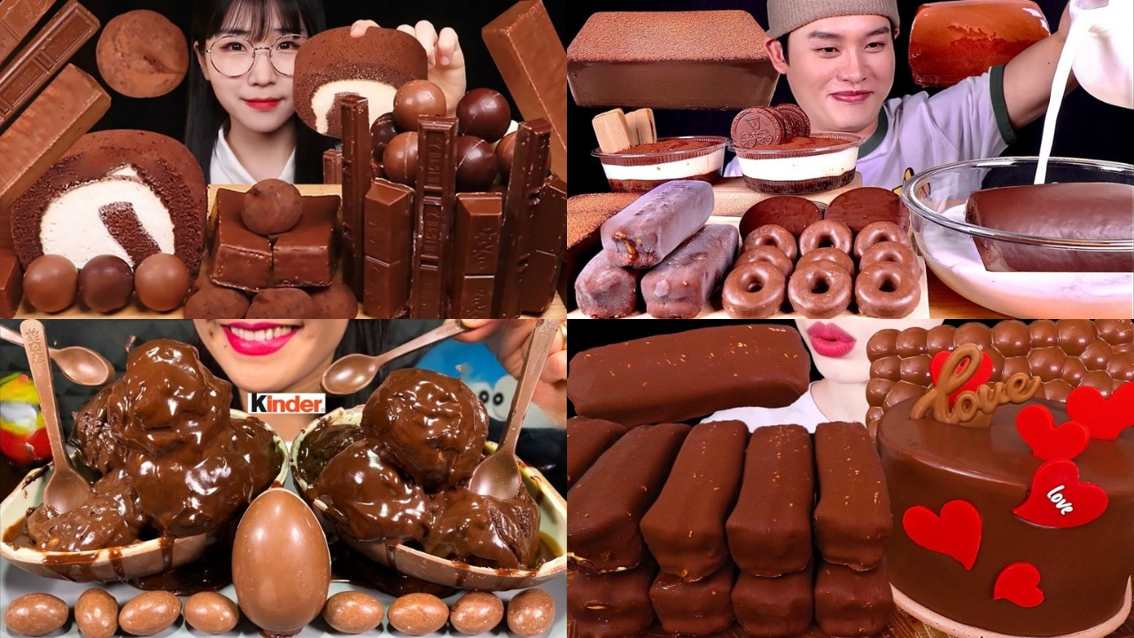 🍦ASMR MUKBANG DESSERT COMPILATION🍫 | Eating Godiva Bakery Chocolate Bread, Ice Cream & Cake