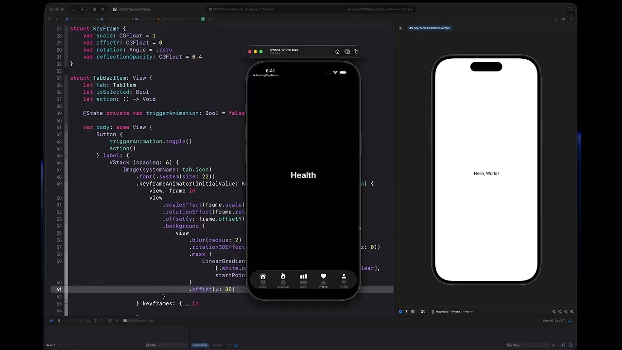 SwiftUI Tab Bar Micro Animations with Keyframes