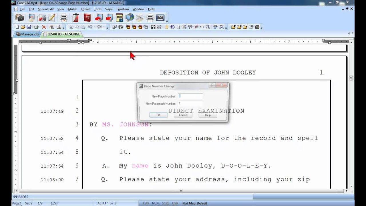 CATalyst Training: Changing Page Numbers